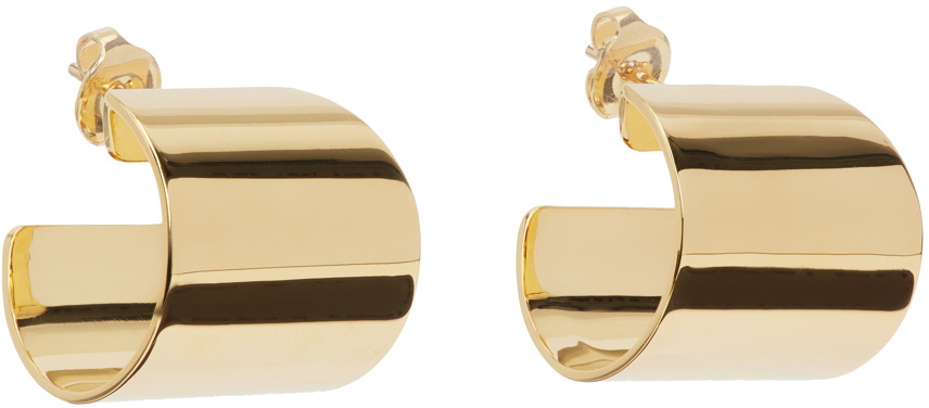 Balmain Gold Tubular Hoop Earrings Balmain