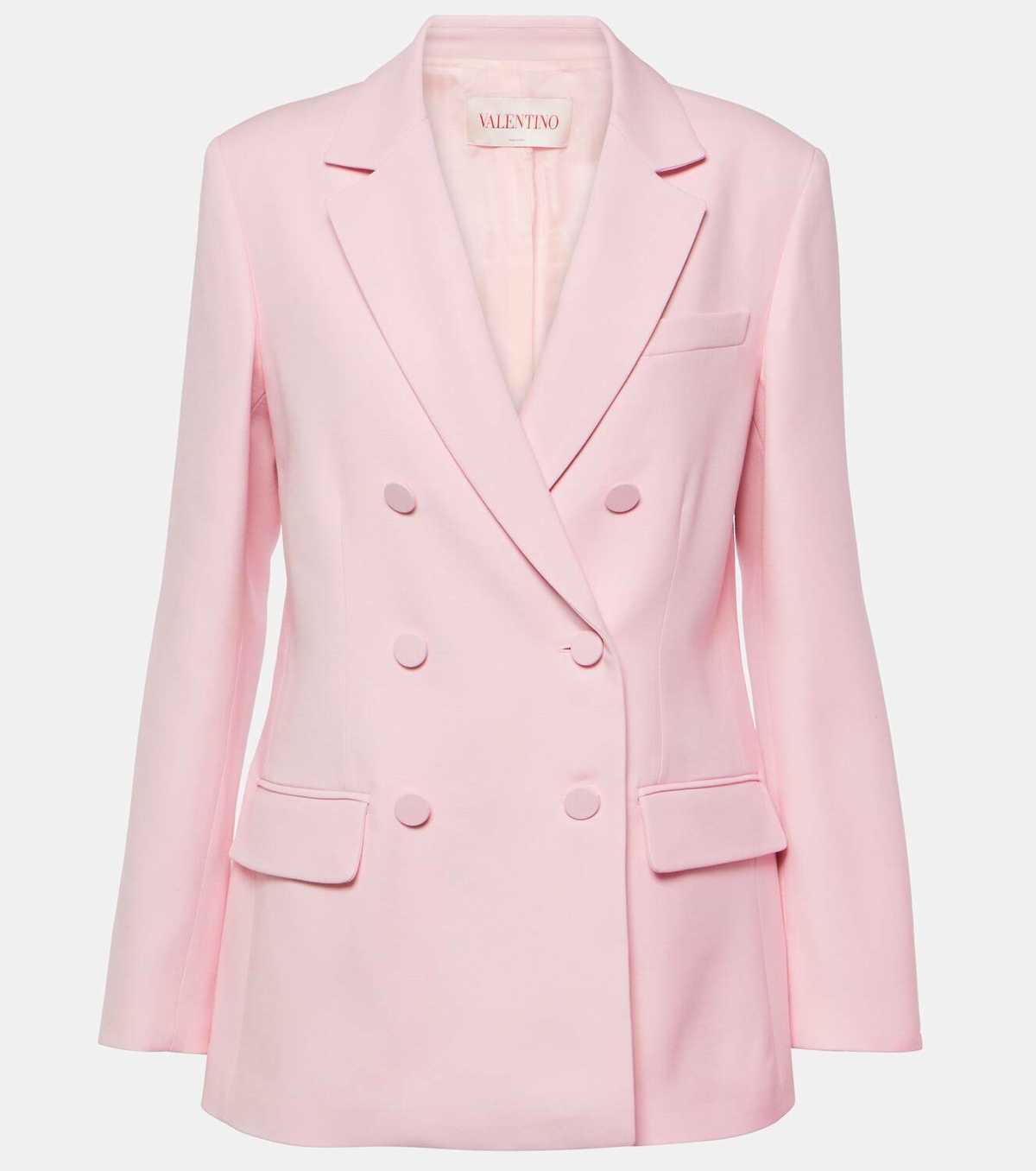 Valentino Double-breasted wool and silk blazer Valentino