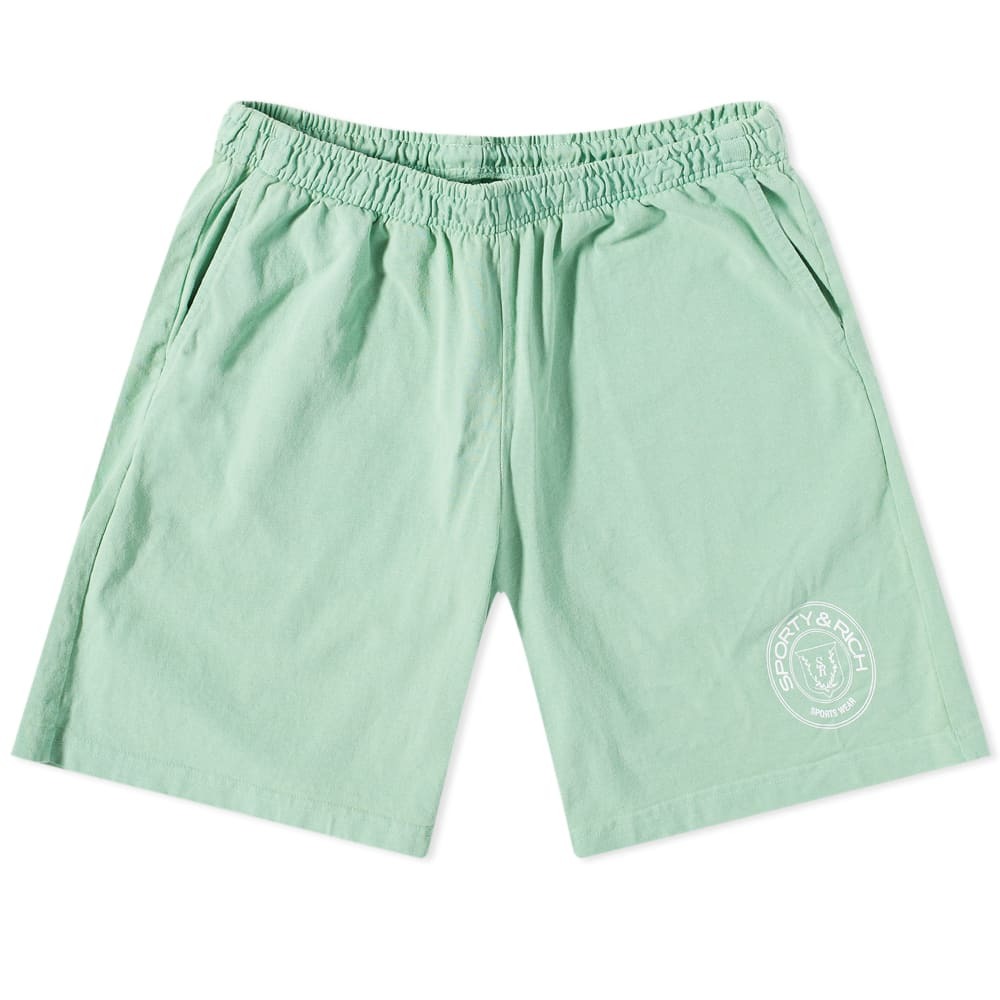 Sporty & Rich Monaco Gym Short in Sage/White Sporty & Rich