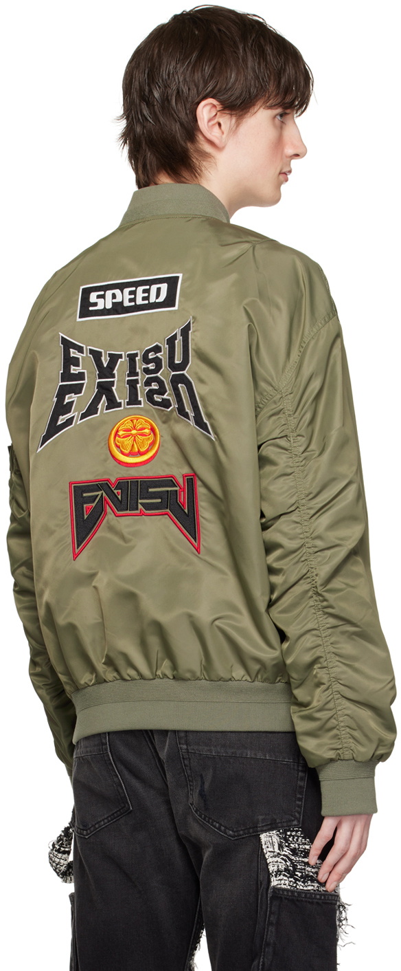 Evisu Khaki 3D Kamon MA-1 Bomber Jacket Evisu