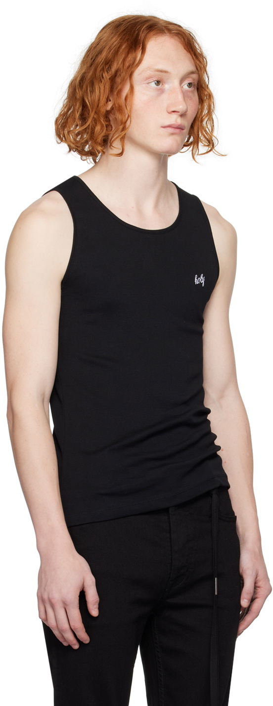 Ann Demeulemeester Black Embroidered Tank Top Ann Demeulemeester