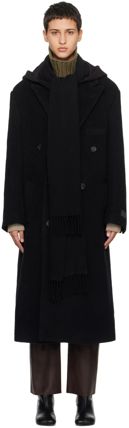 MM6 Maison Margiela Black Hooded Coat MM6 Maison Margiela
