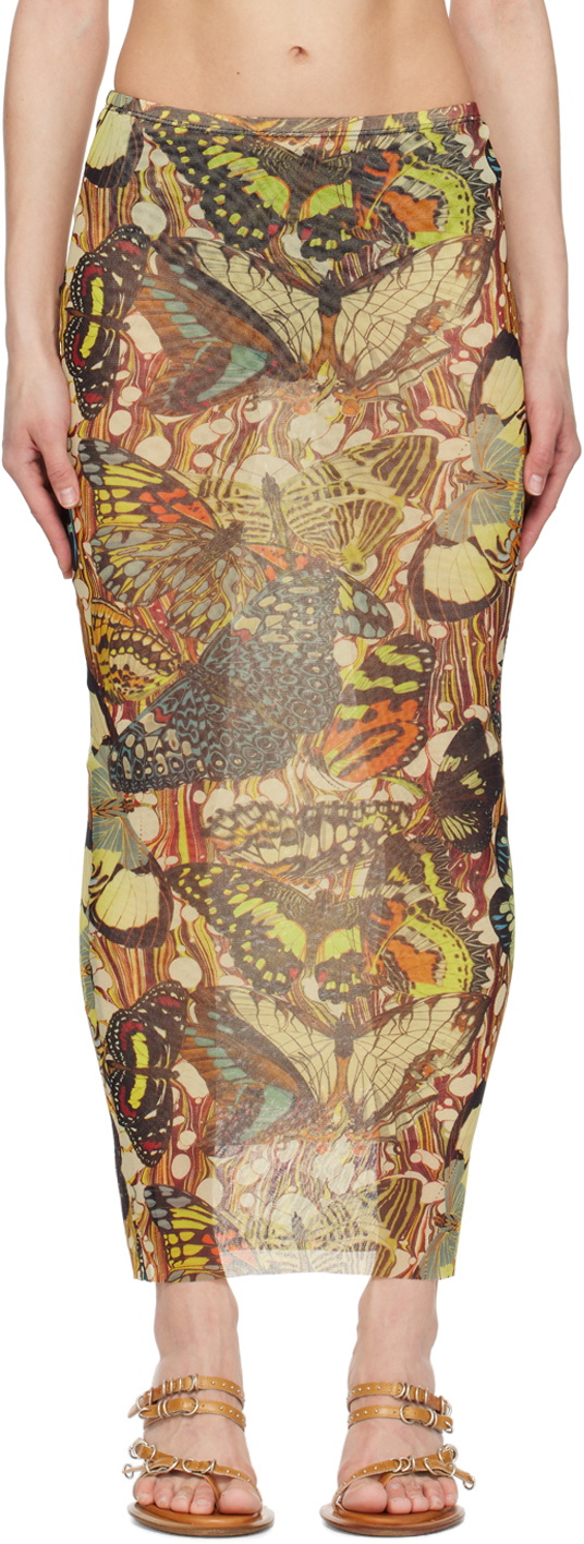 Jean Paul Gaultier Yellow Butterfly Maxi Skirt Jean Paul Gaultier