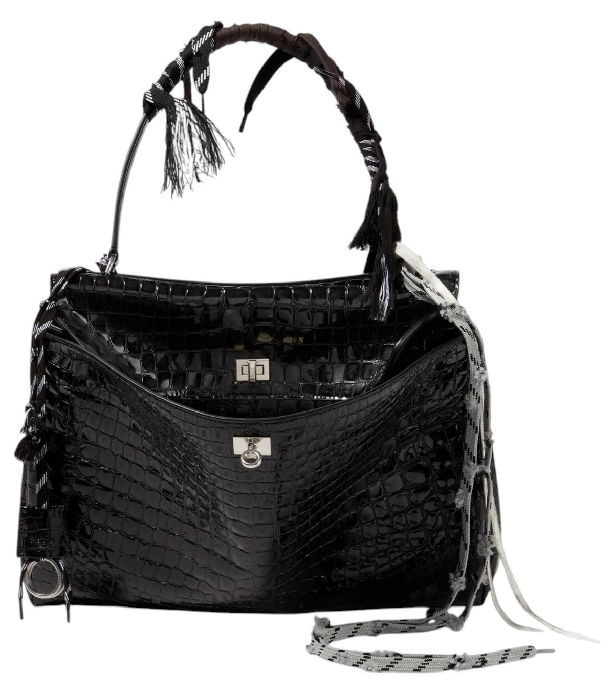 NO/FAITH STUDIOS Black Denim Multipocket Bag NO/FAITH STUDIOS Black Denim Multipocket Bag