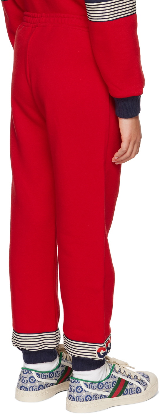 Gucci Kids Red Logo Webbing Pants Gucci