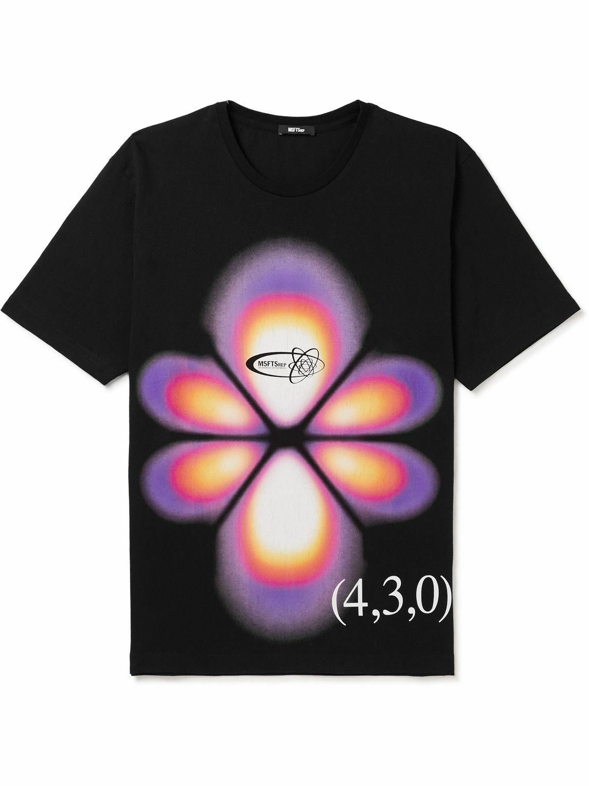 MSFTSrep - Printed Cotton-Jersey T-Shirt - Black MSFTSrep