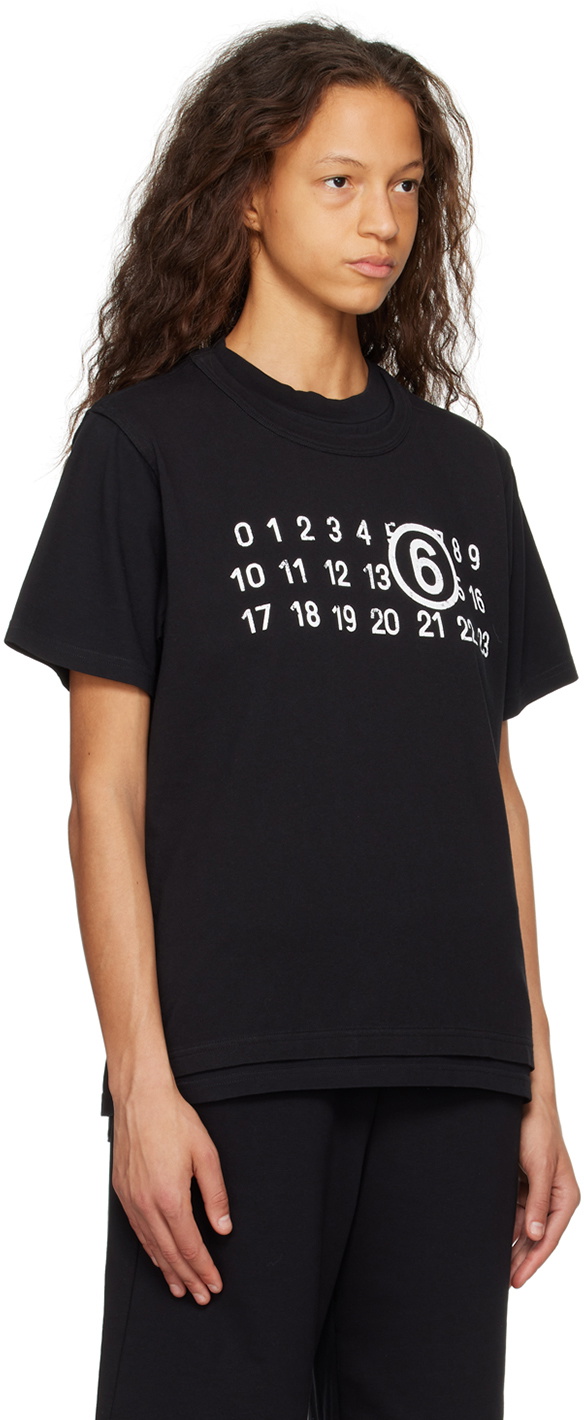 MM6 Maison Margiela Black Two-Layer T-Shirt MM6 Maison Margiela