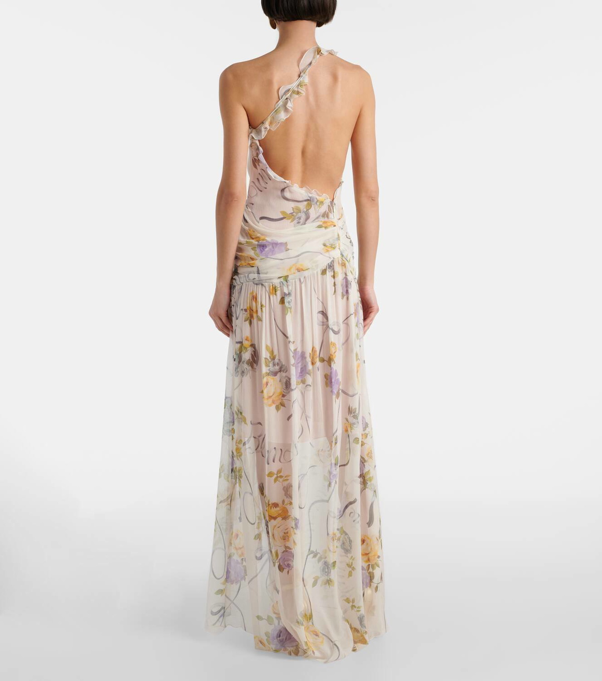 Blumarine Floral silk creponne maxi dress Blumarine