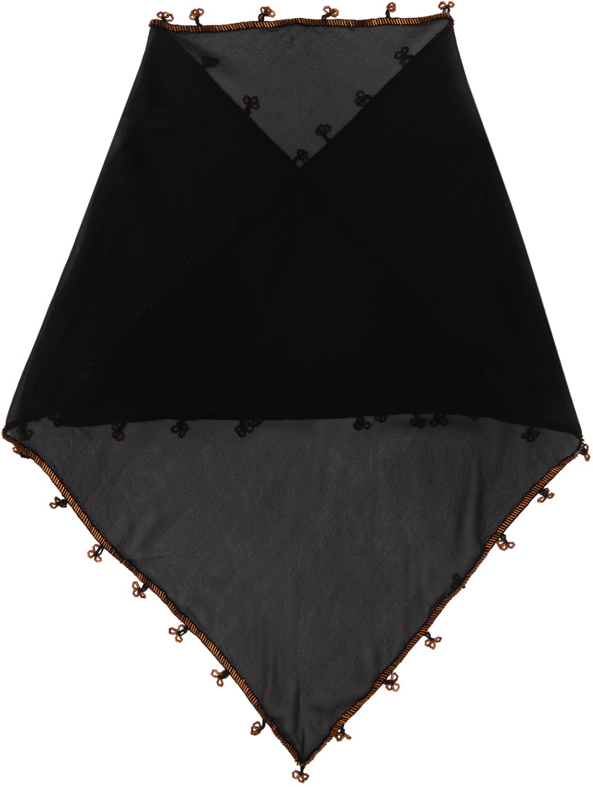 Bode Black Beaded Scarf Bode