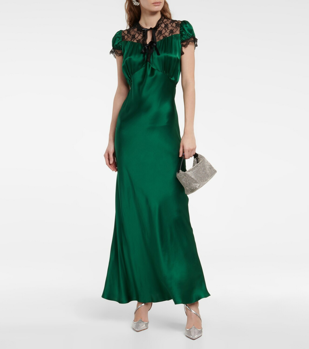 Rodarte - Lace-trimmed silk satin gown Rodarte