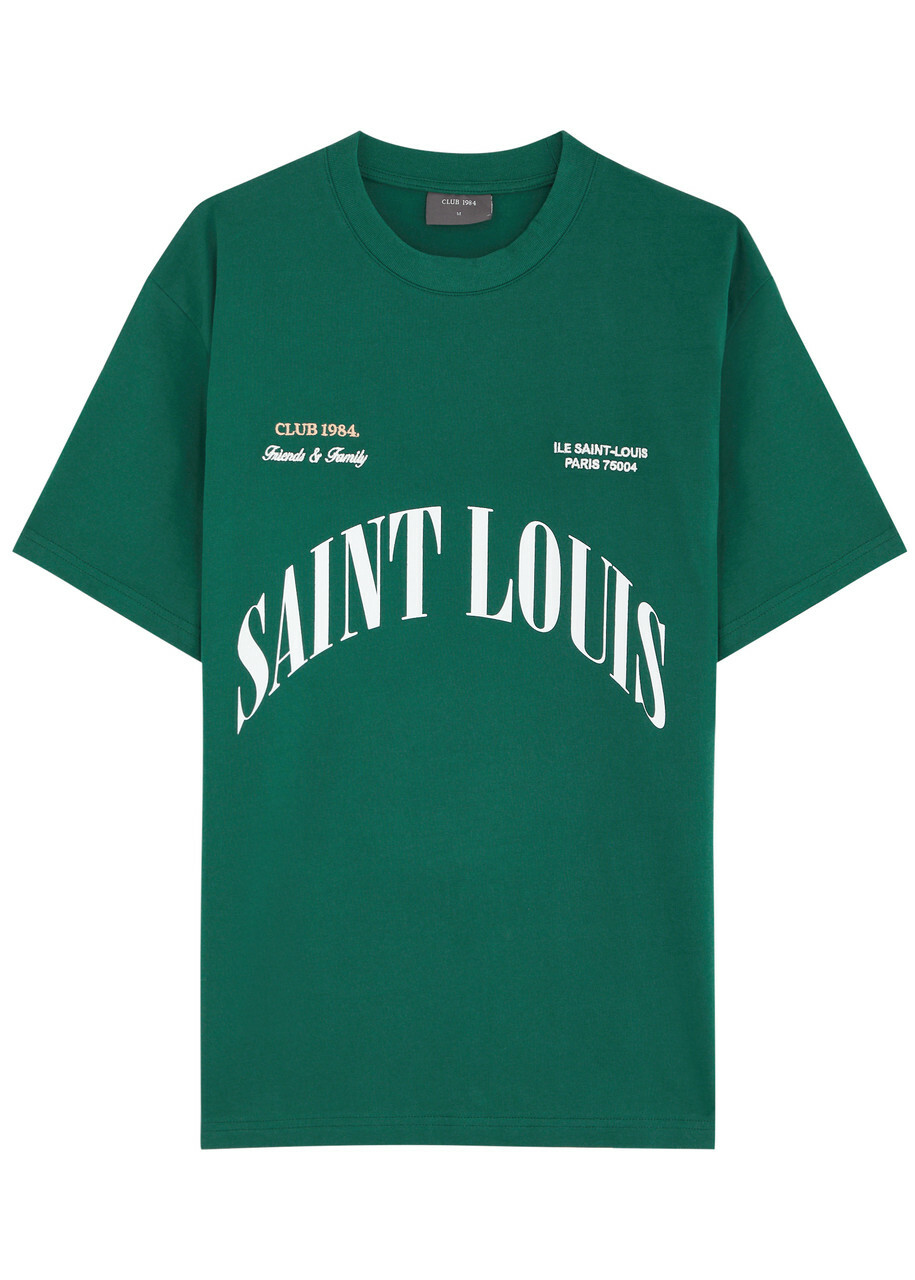 Club 1984 Saint Louis Printed Cotton T-shirt Green Club 1984