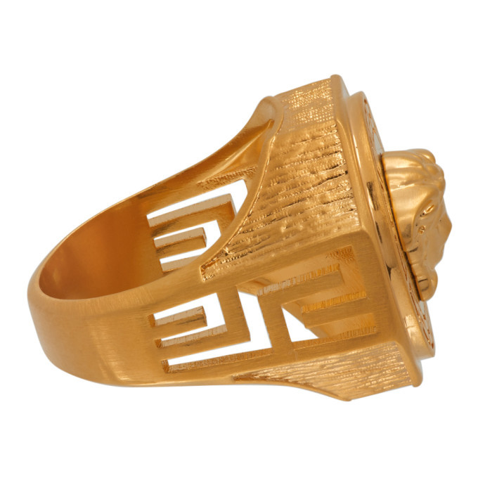 Versace Gold Greca and Medusa Ring Versace