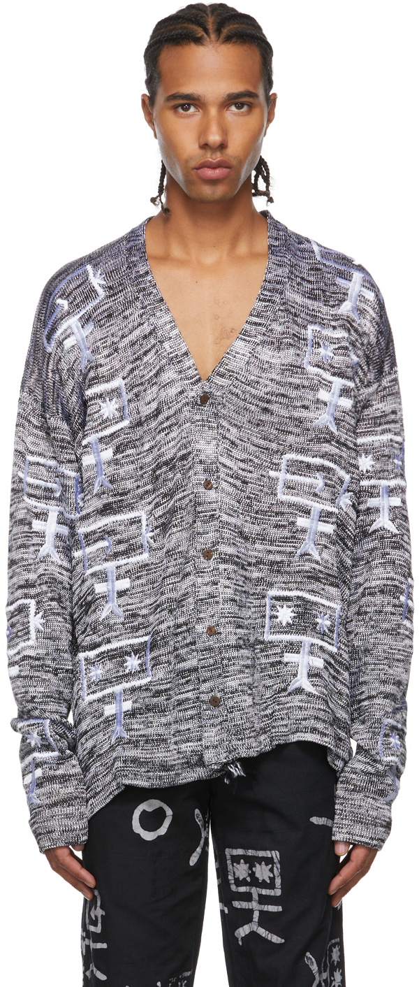 Bloke SSENSE Exclusive Black & White Full Fashion Cardigan Bloke