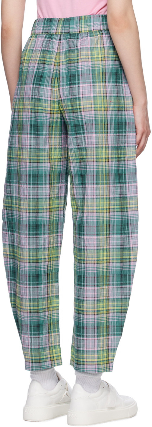GANNI Green Check Trousers GANNI