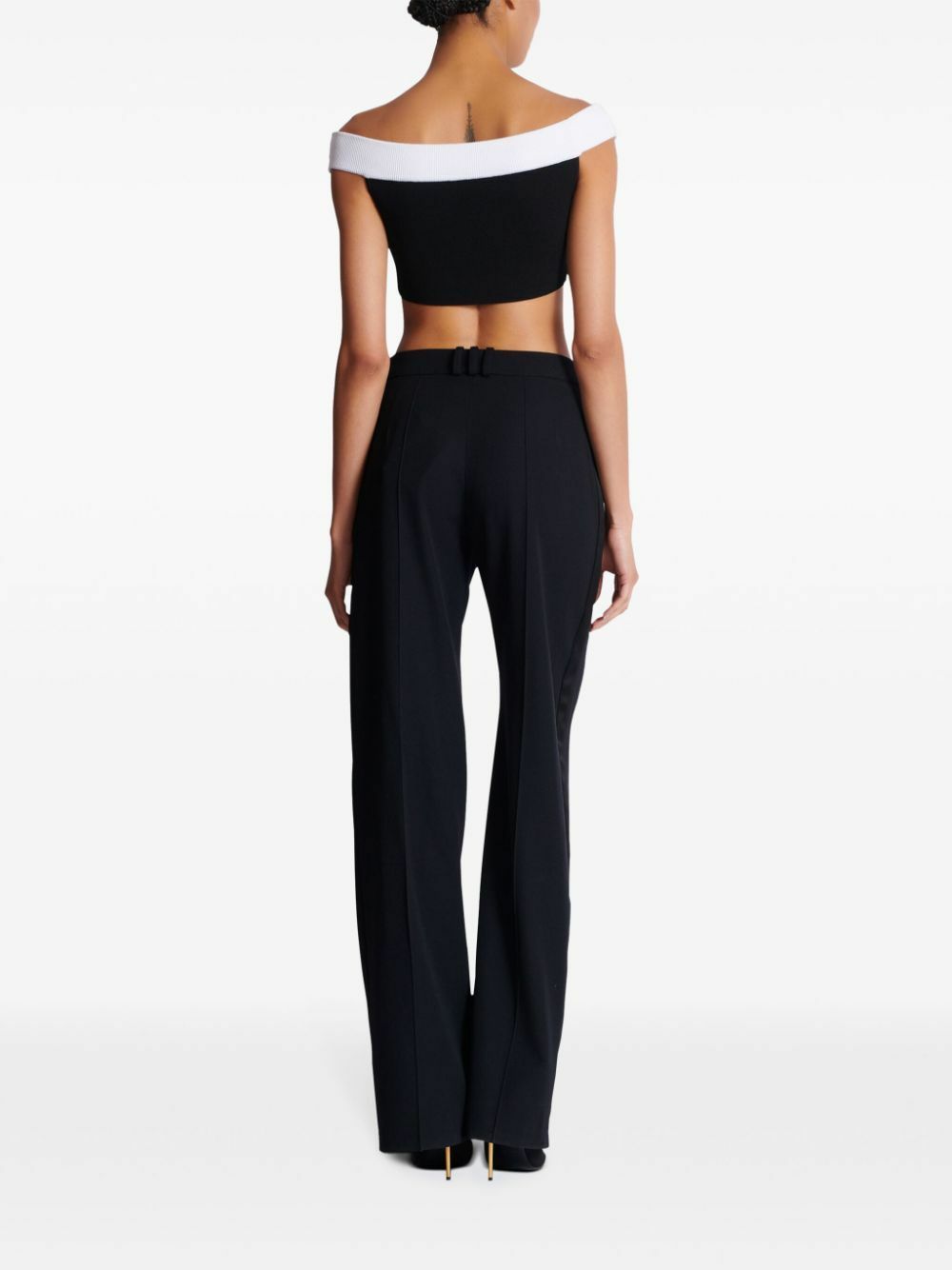 Balmain Ribbed-Knit Cropped Top Balmain