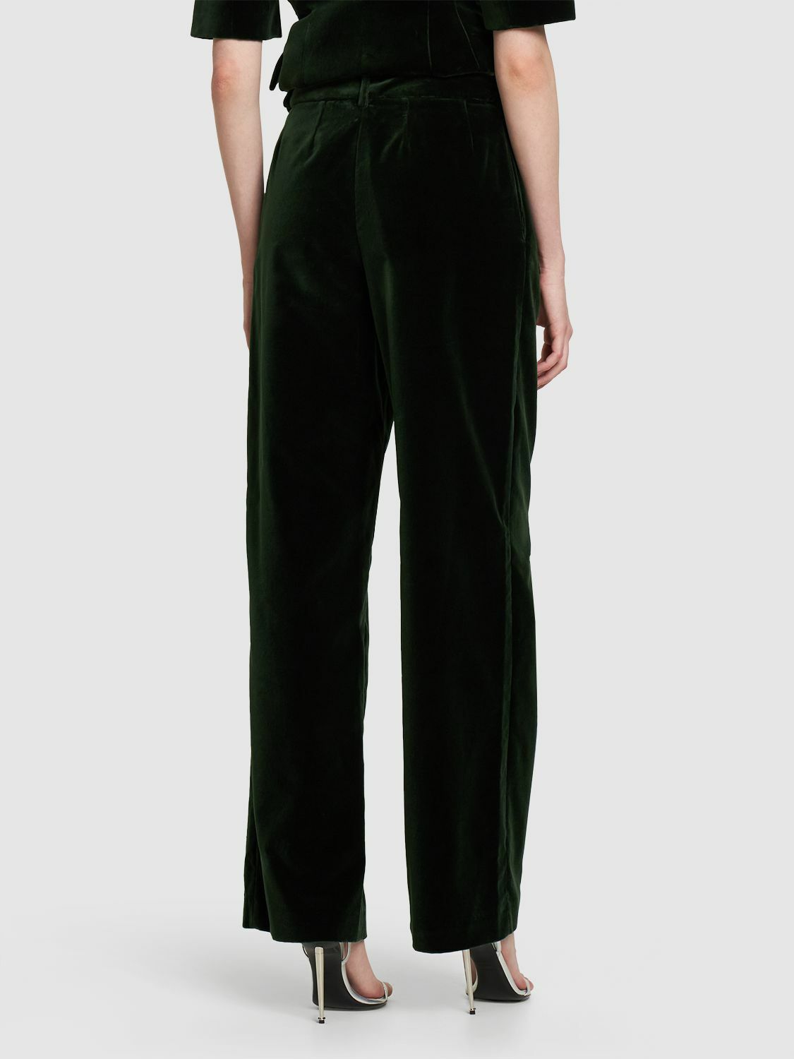 ALEXANDRE VAUTHIER - Straight Cotton Velvet Pants Alexandre Vauthier
