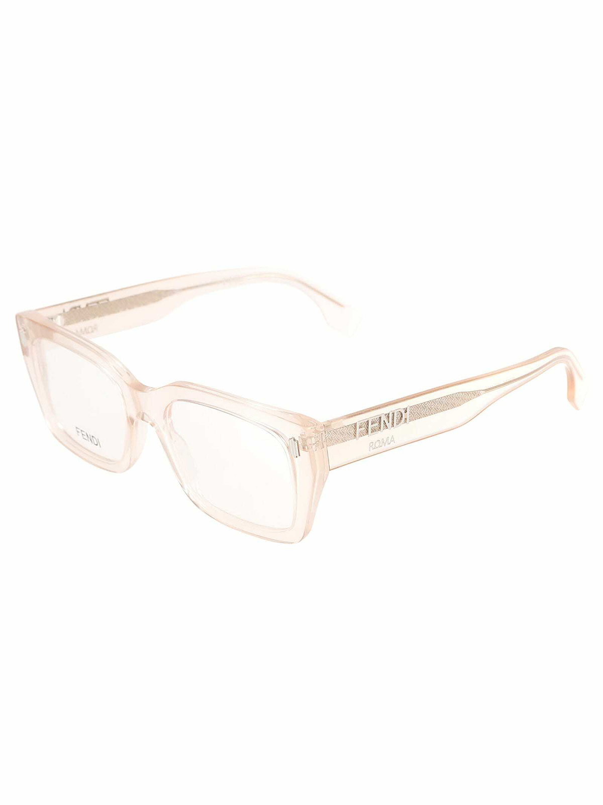 Fendi Logo Sided Clear Frame Glasses Fendi