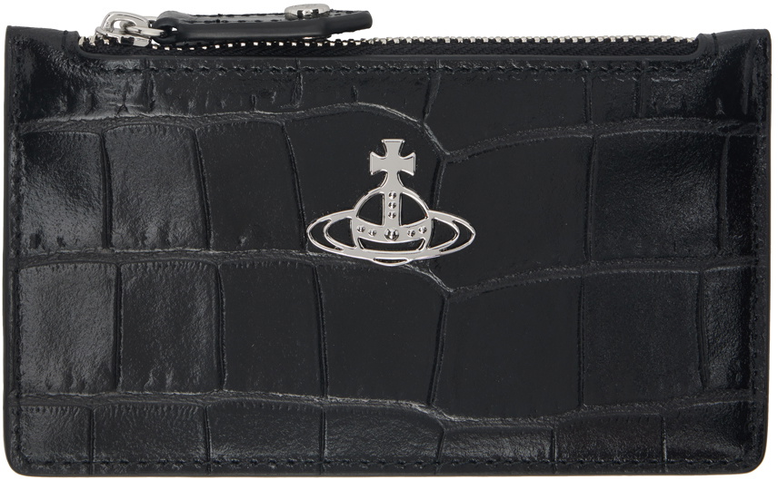 Vivienne Westwood Black Crocodile Slim Long Card Holder Vivienne Westwood