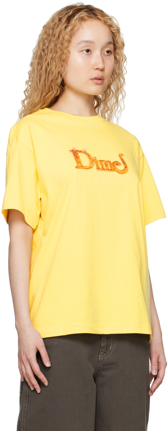 Dime Yellow Classic Cat T-Shirt Dime