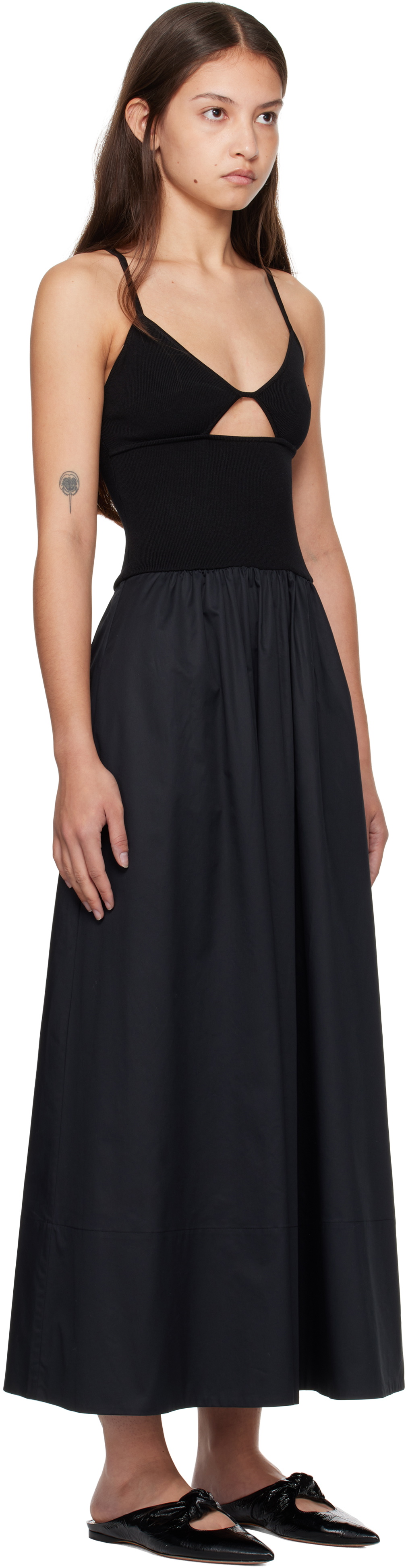 St. Agni Black Knit Cami Midi Dress St. Agni