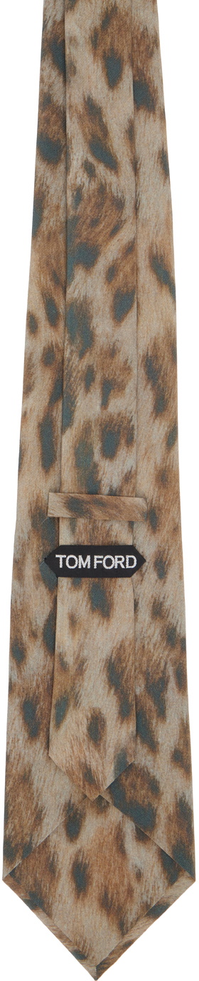 TOM FORD Brown Leopard Tie TOM FORD