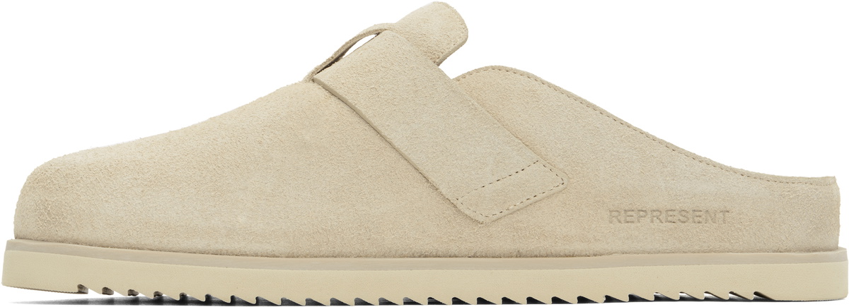Represent Beige Initial Mules Represent