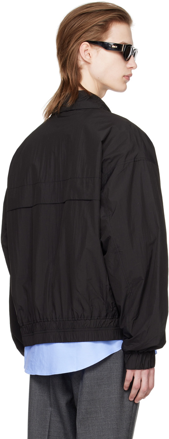 AMI Paris Black Drawstring Bomber Jacket AMI