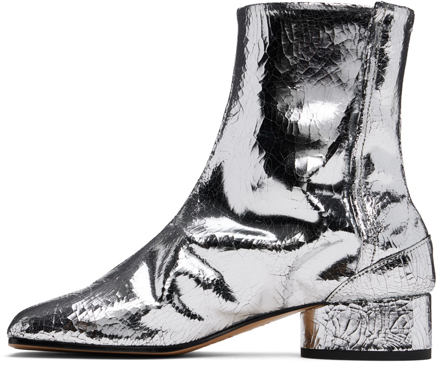 Maison Margiela Silver Tabi Mirror Boots Maison Margiela