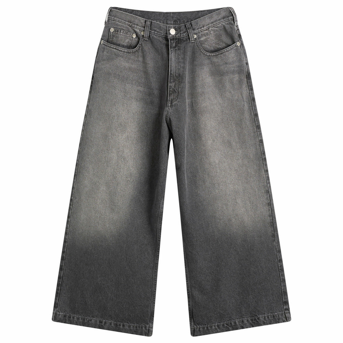 BEAMS Men's Balloon Wide Denim Jeans in Black Beams Boy