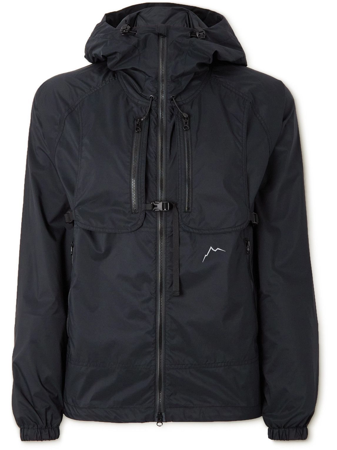 CAYL - Logo-Print Buckled Nylon-Ripstop Hooded Jacket - Black CAYL