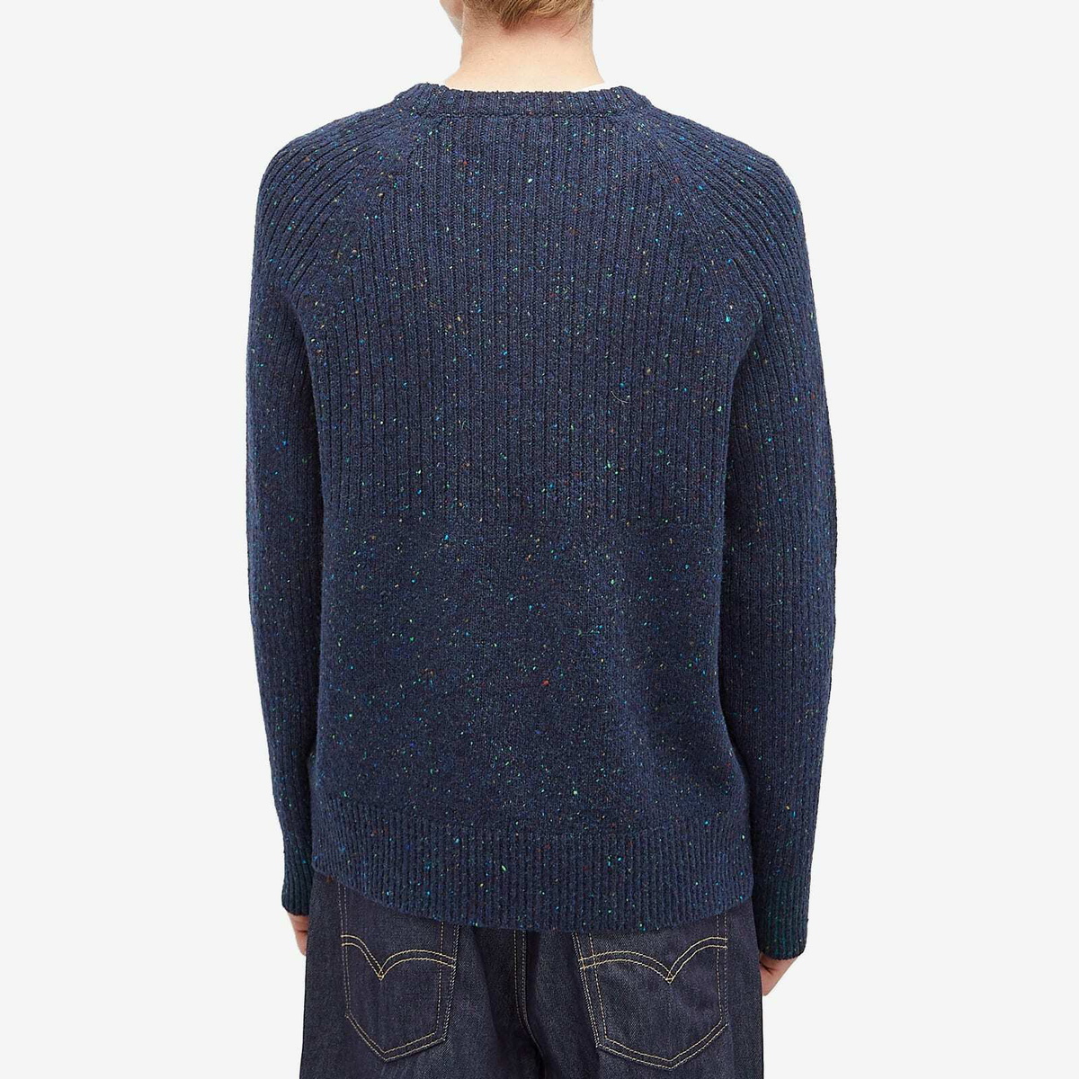 Paul Smith Men's Ribbed Knit Crew in Blue Paul Smith