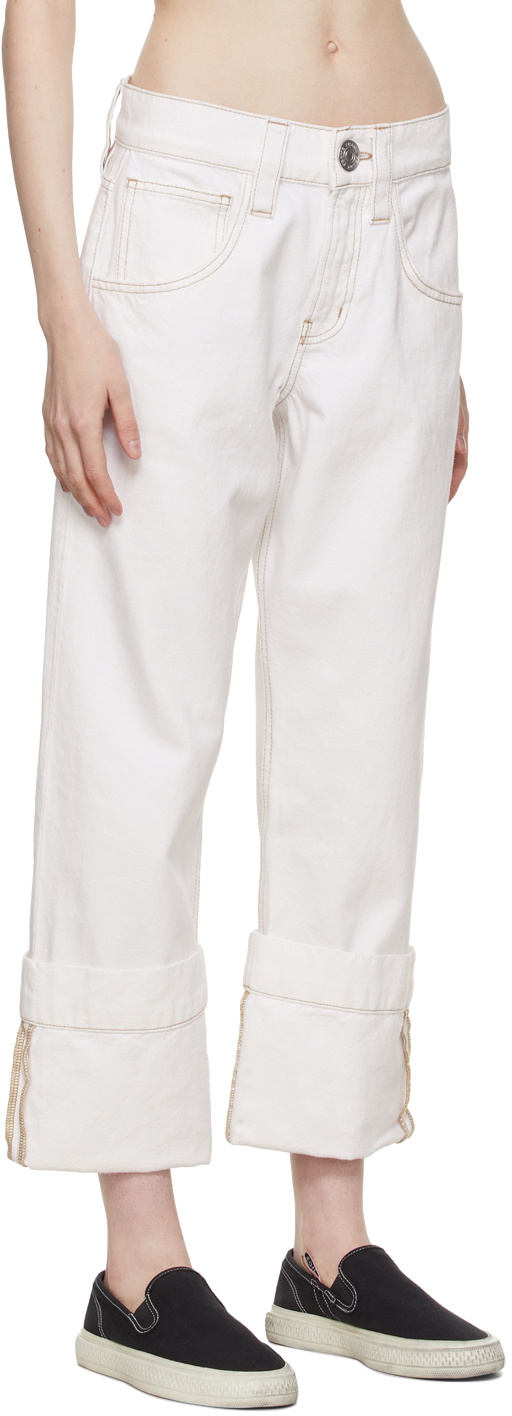 Frame White Button Jeans Frame Denim