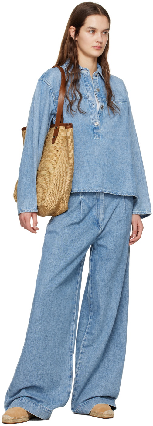 rag & bone Beige Daily Straw Tote Rag and Bone