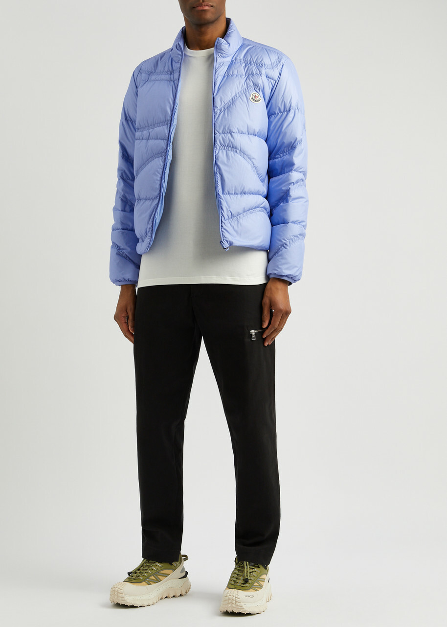 Moncler Cabbage Quilted Shell Jacket Light Blue Moncler