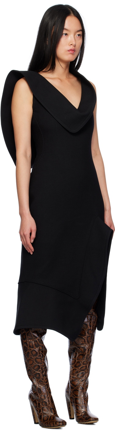 Bottega Veneta Black Structured Midi Dress Bottega Veneta