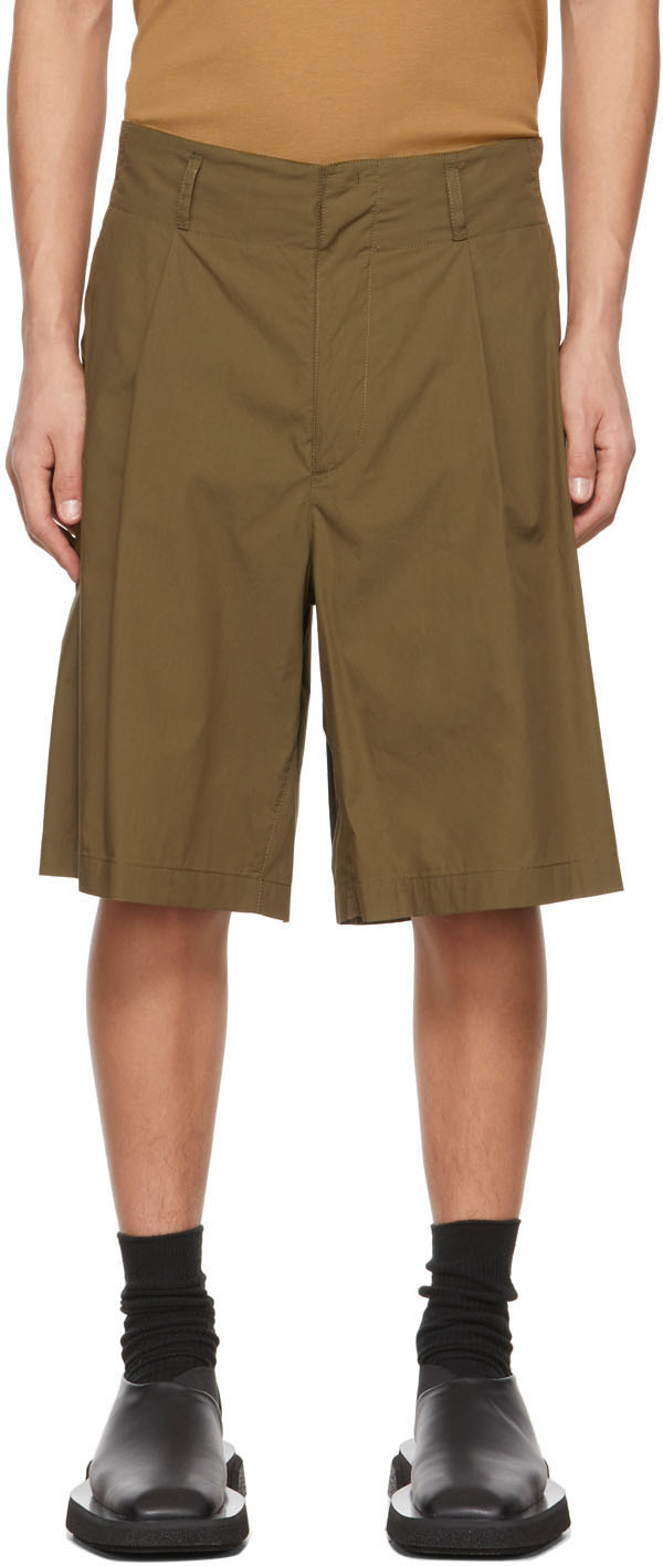 Moncler Genius 2 Moncler 1952 Khaki Cotton Poplin Shorts Moncler Genius