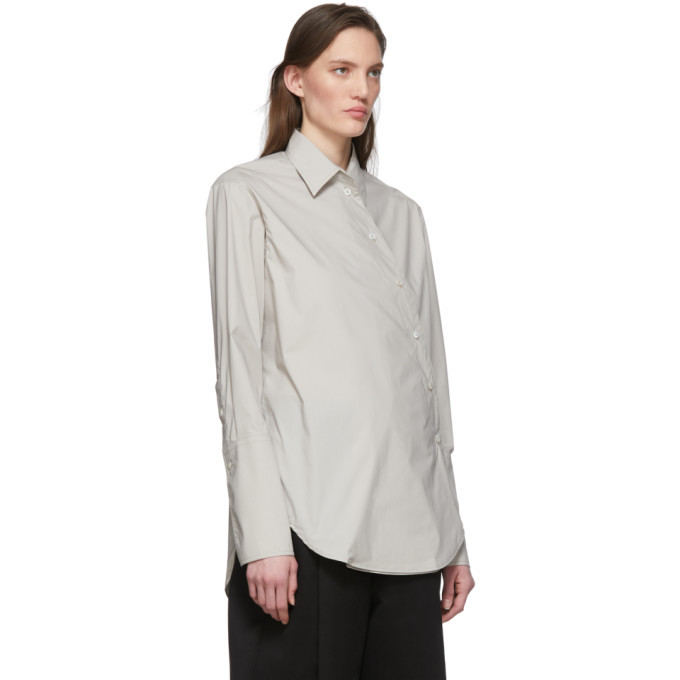 Studio Nicholson Grey Cross Over Shirt Studio Nicholson