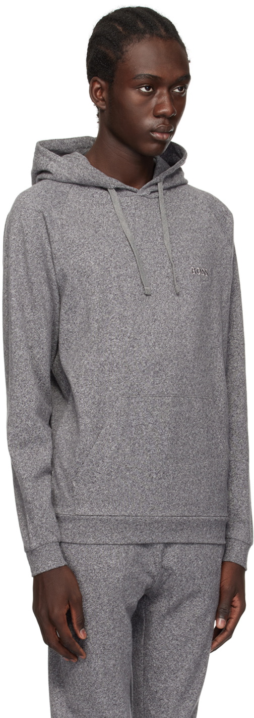 BOSS Gray Embroidered Hoodie BOSS