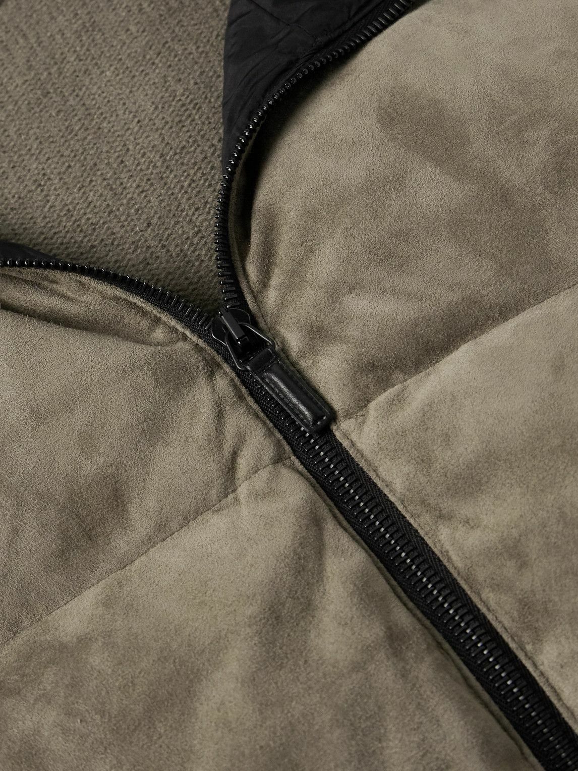 James Perse - Shell-Trimmed Panelled Suede and Recycled-Cashmere Jacket ...