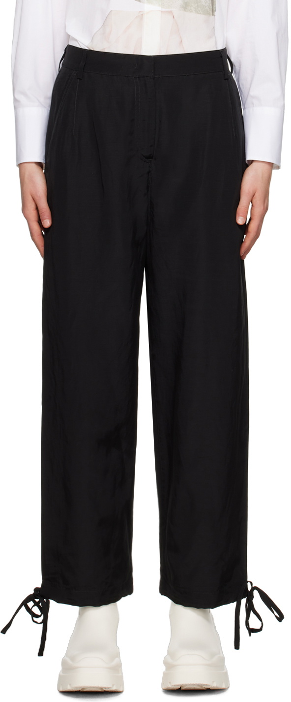 MSGM Black Drawstring Trousers MSGM