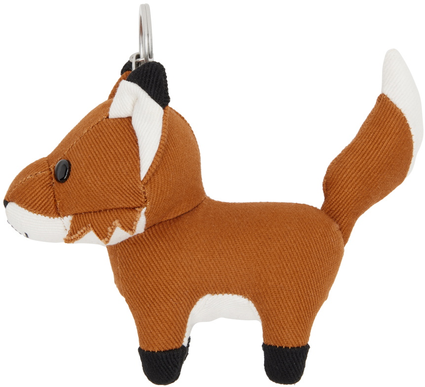 Maison Kitsuné Orange & White Fox Keychain Maison Kitsune
