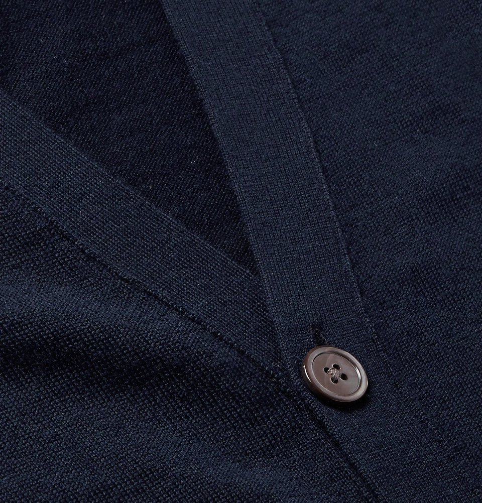 Polo Ralph Lauren - Slim Fit Merino Wool Cardigan - Midnight blue Polo ...