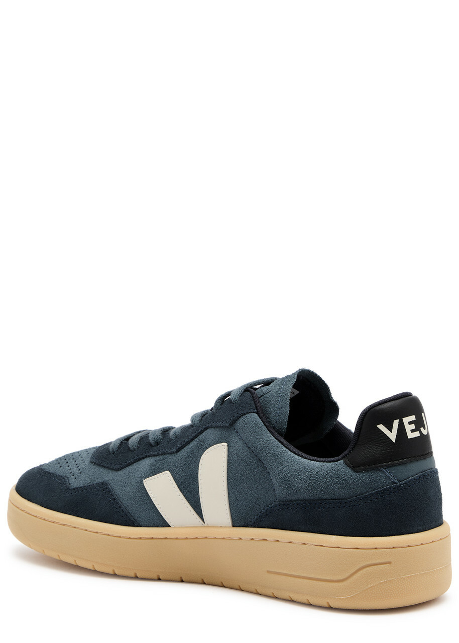 Veja V-90 Panelled Suede Sneakers Blue VEJA