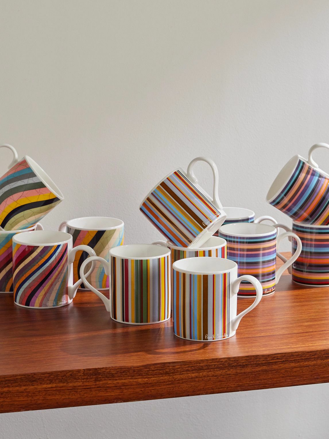 Paul Smith - Set of Four Striped Bone China Mugs Paul Smith
