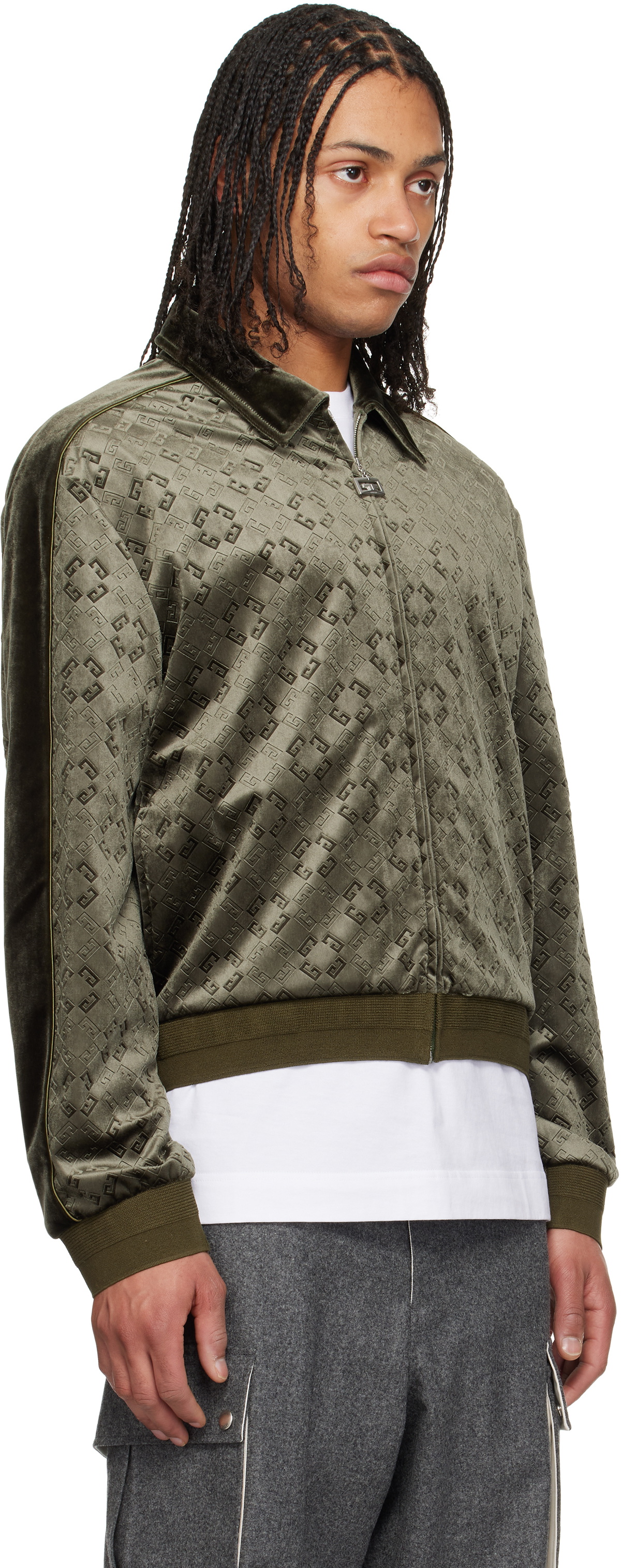 Givenchy Green Monogram 72 Velvet Track Jacket Givenchy