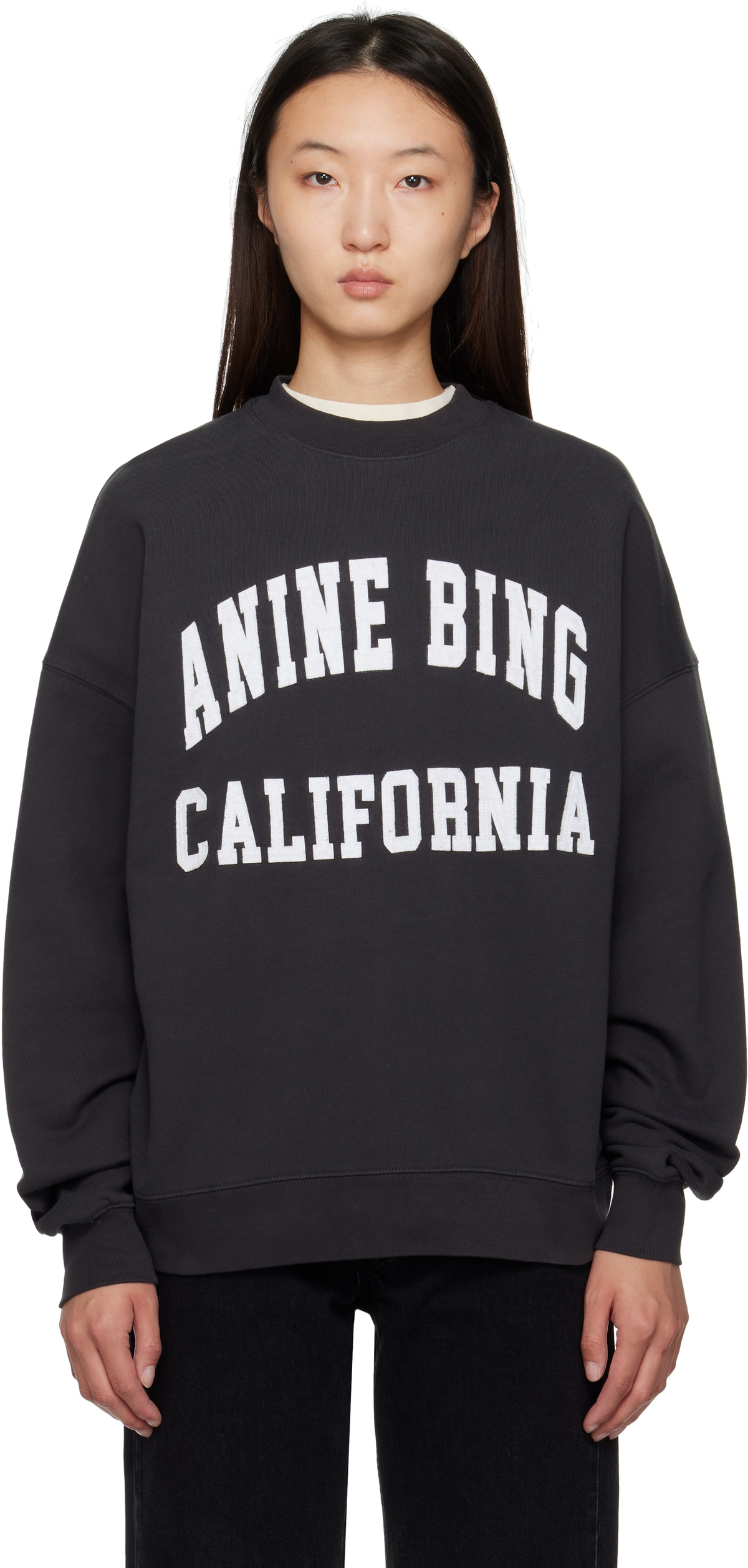 ANINE BING Black Miles 'Anine Bing' Sweatshirt ANINE BING