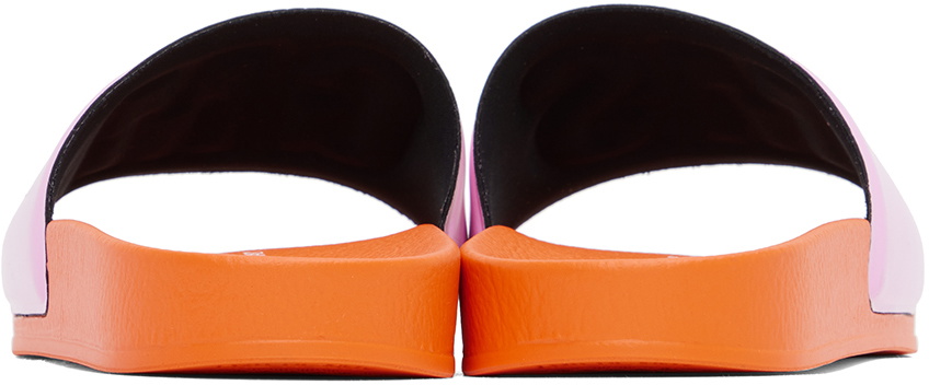 MSGM Pink & Orange Embossed Slides MSGM