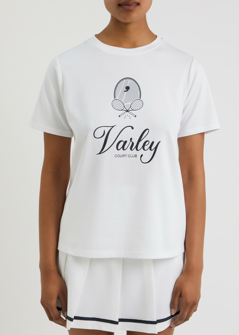 Varley Coventry Logo-print Stretch-cotton T-shirt White Varley