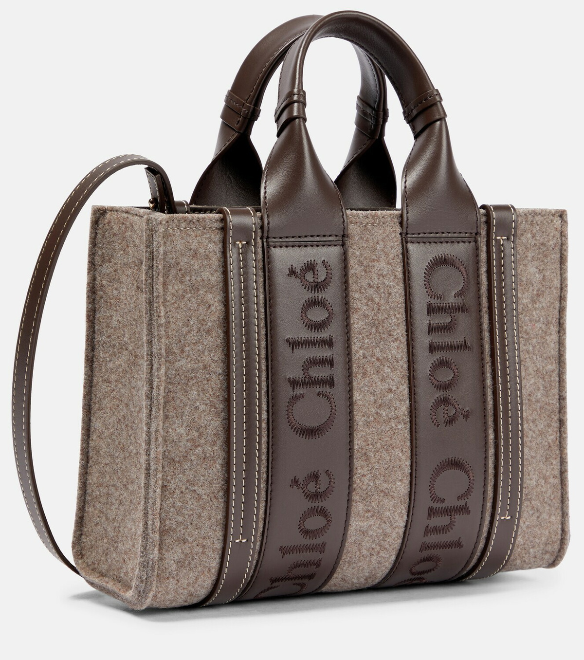 Chloe - Woody Small felted tote bag Chloe