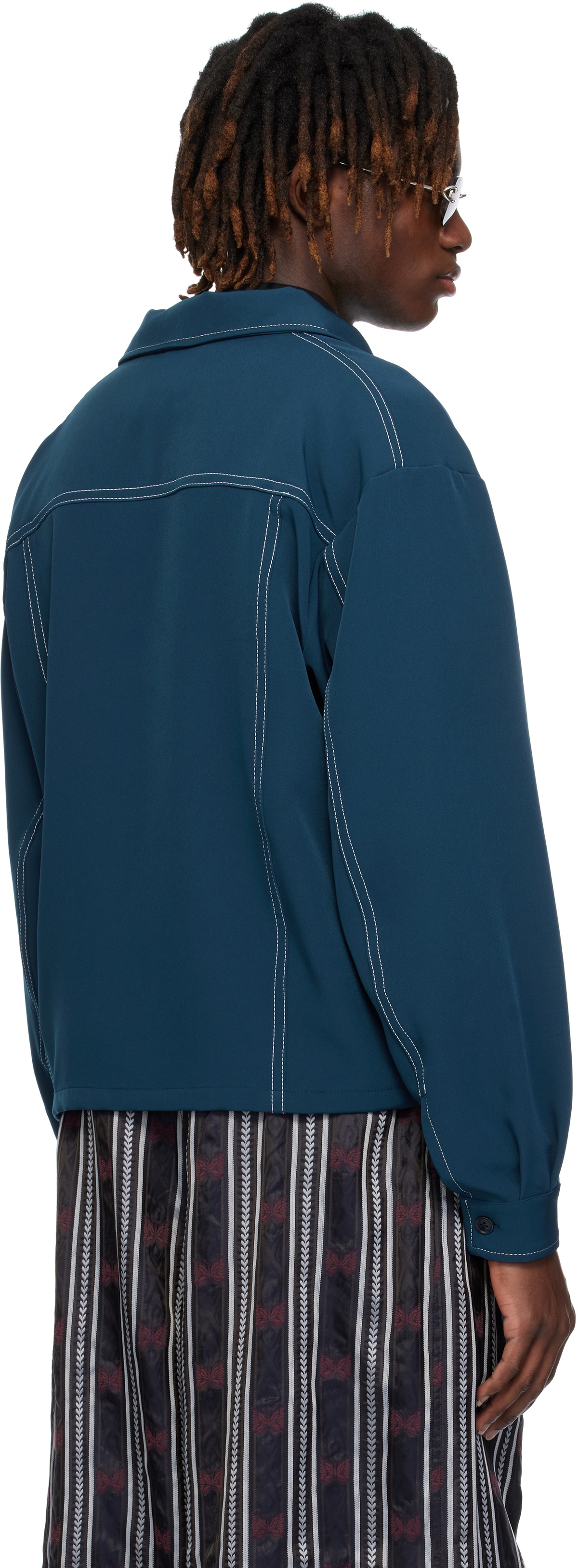 NEEDLES Navy Stitched Sport Jacket Needles